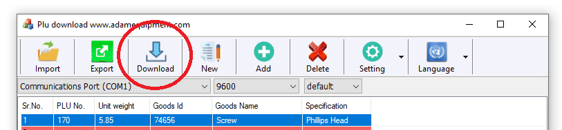 AE 504 PLU Software Input Guide