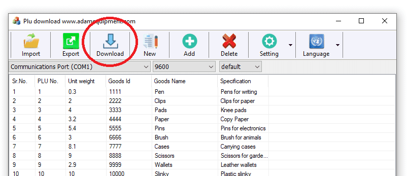 AE 504 PLU Software Input Guide